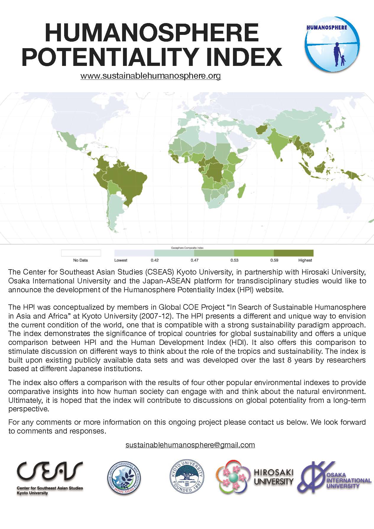 Humanosphere Potentiality Index (HPI) | Center for Southeast Asian ...